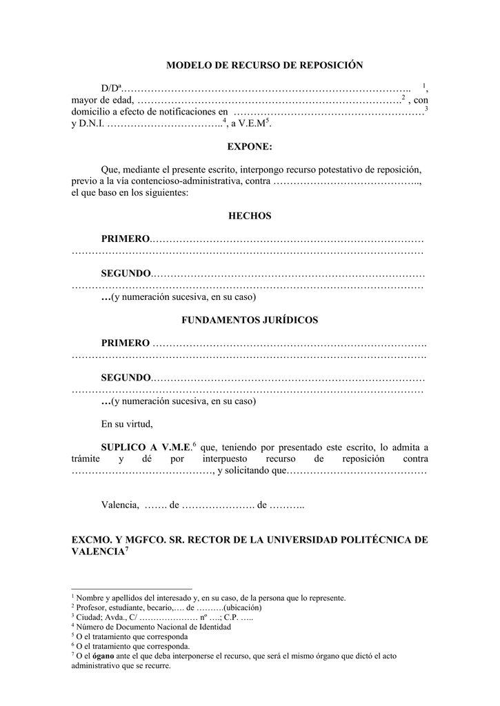 Modelo recurso de reposición ¡Tienes que saber ESTO!