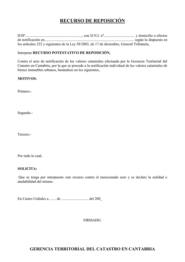 Modelo recurso de reposición ¡Tienes que saber ESTO!